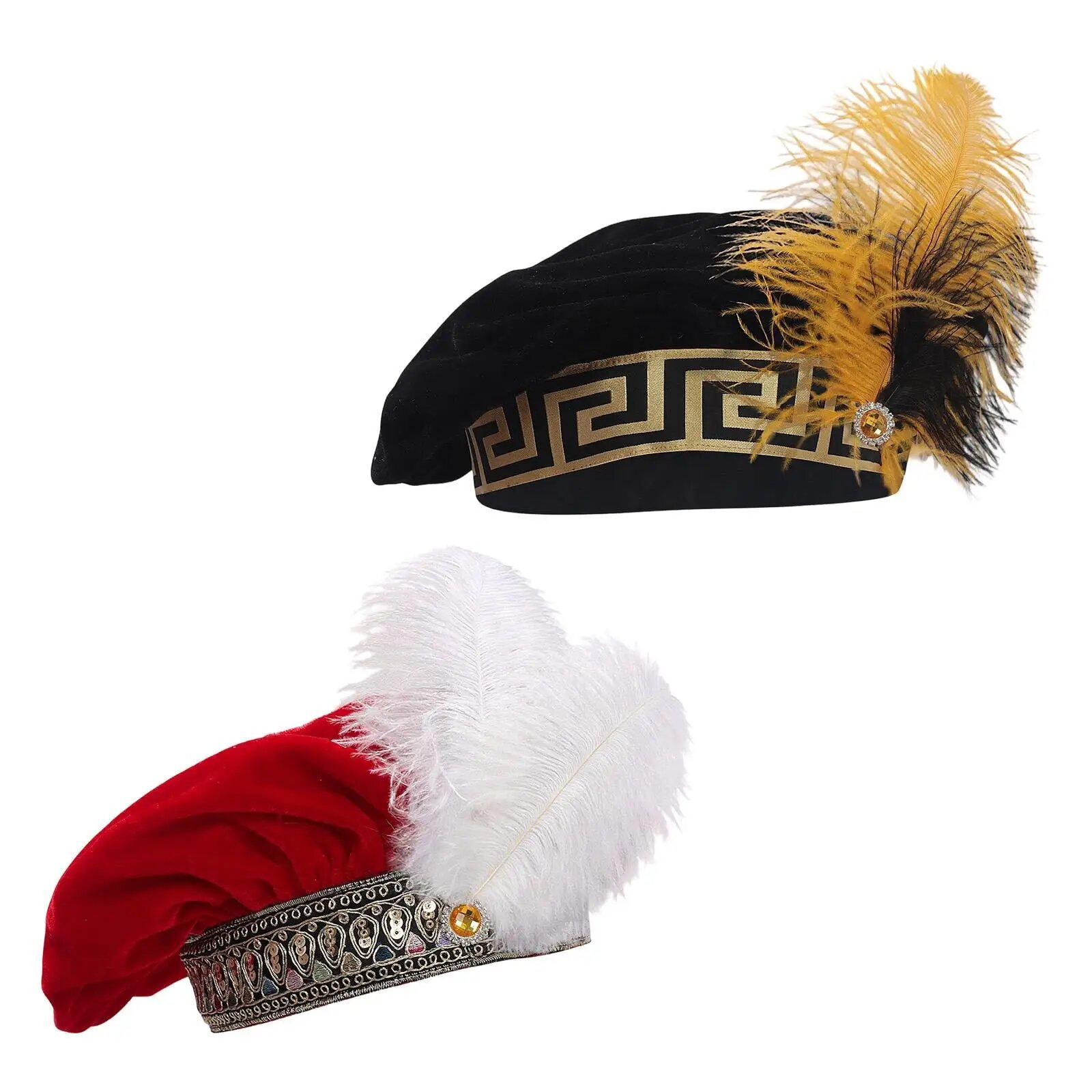 Medieval Feather Costume Hat Черный, Black — фото 1