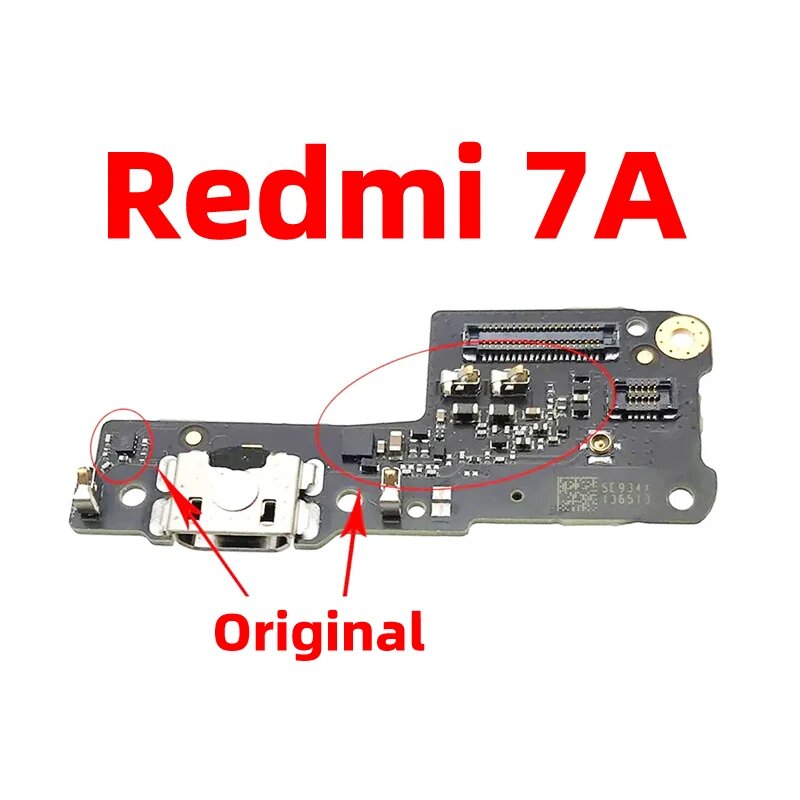 Оригинальный шлейф USB-разъема для зарядки Redmi 7A/7, замена платы порта зарядки