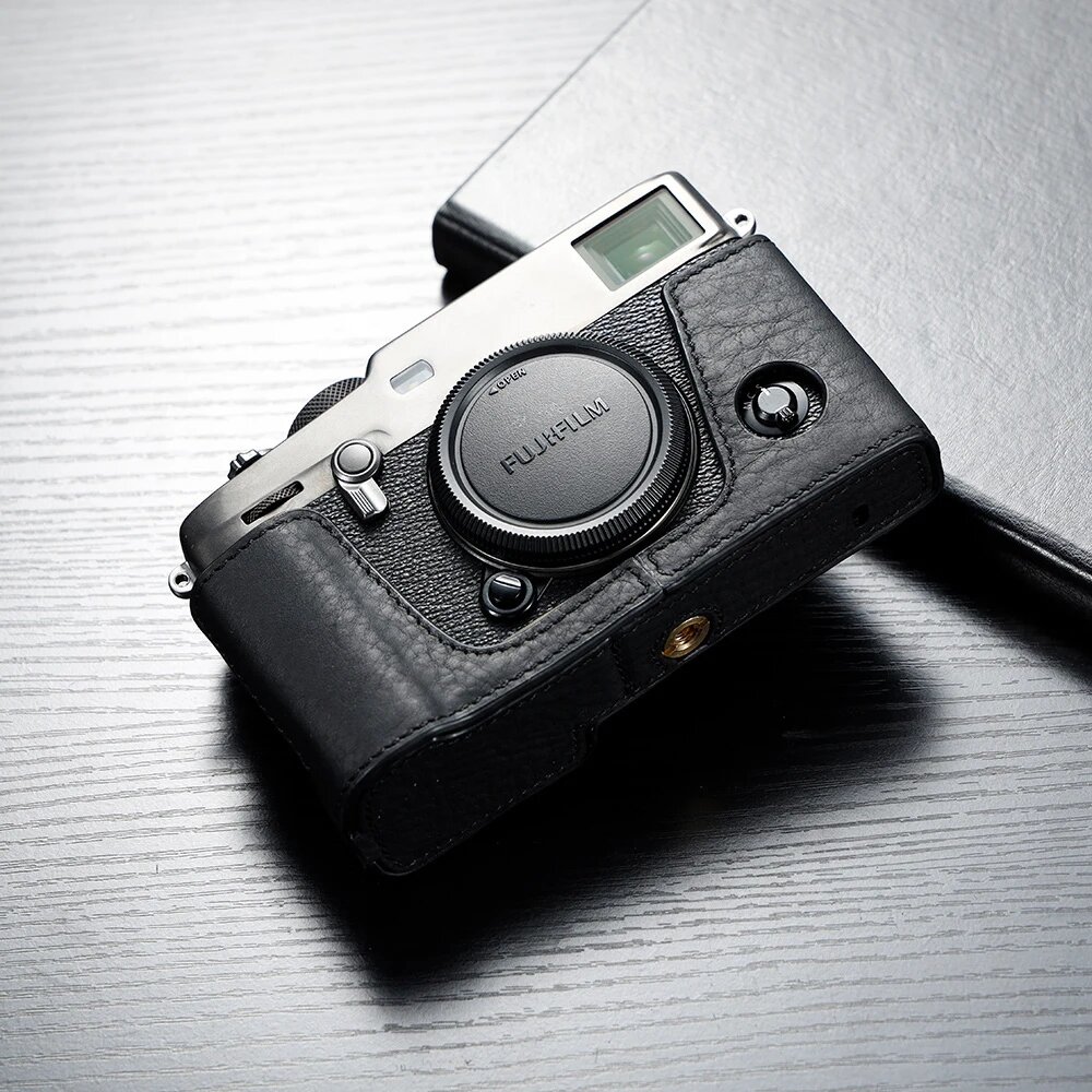Чехол для Fujifilm X-pro 3 из натуральной кожи Черный, Черный, Black