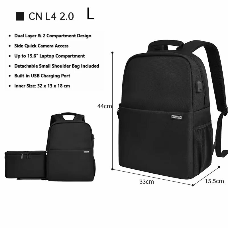 Рюкзак CADeN L4 Black L 2.0 для камеры