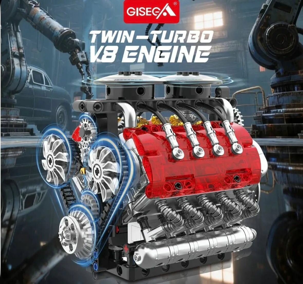 Конструктор V8-двигатель 548 дет G8911