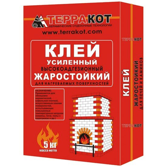 Клей для плитки жаростойкий 5 кг Терракот