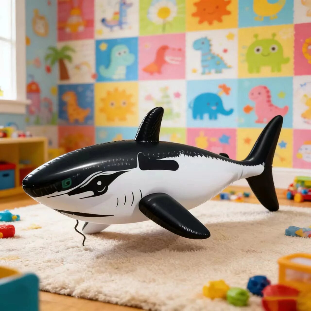 Надувной плотик-акула CatXaa для бассейна Black Shark