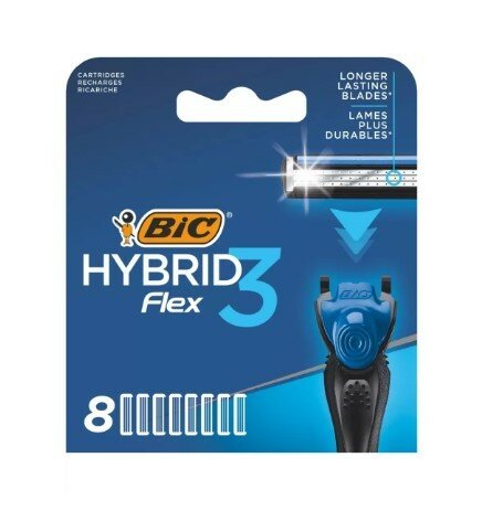 Сменные кассеты для мужской бритвы BIC HYBRID 3 FLEX 16 шт (2 упаковки по 8 шт)