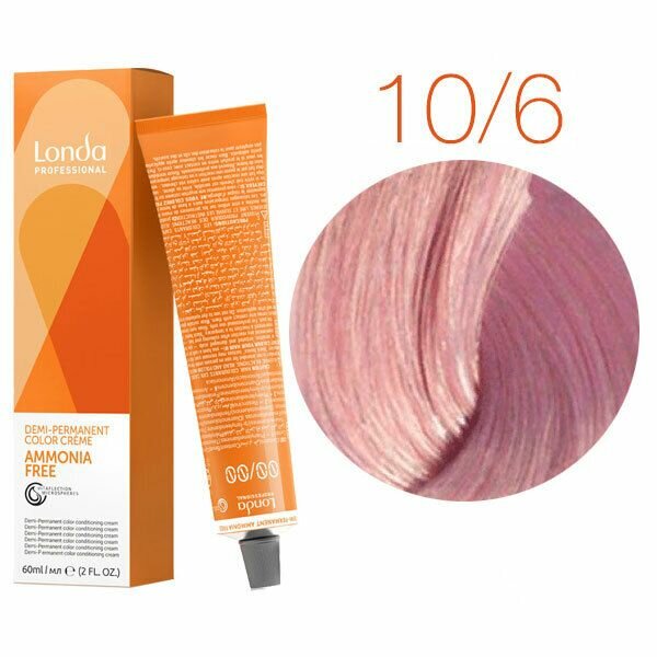 Londa Demi-Permanent Color Creme Интенсивное тонирование без аммиака 10/6 Яркий блонд фиолетовый, 60 мл