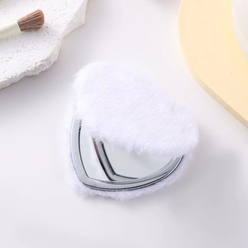 Мини-зеркало для макияжа White с помпоном