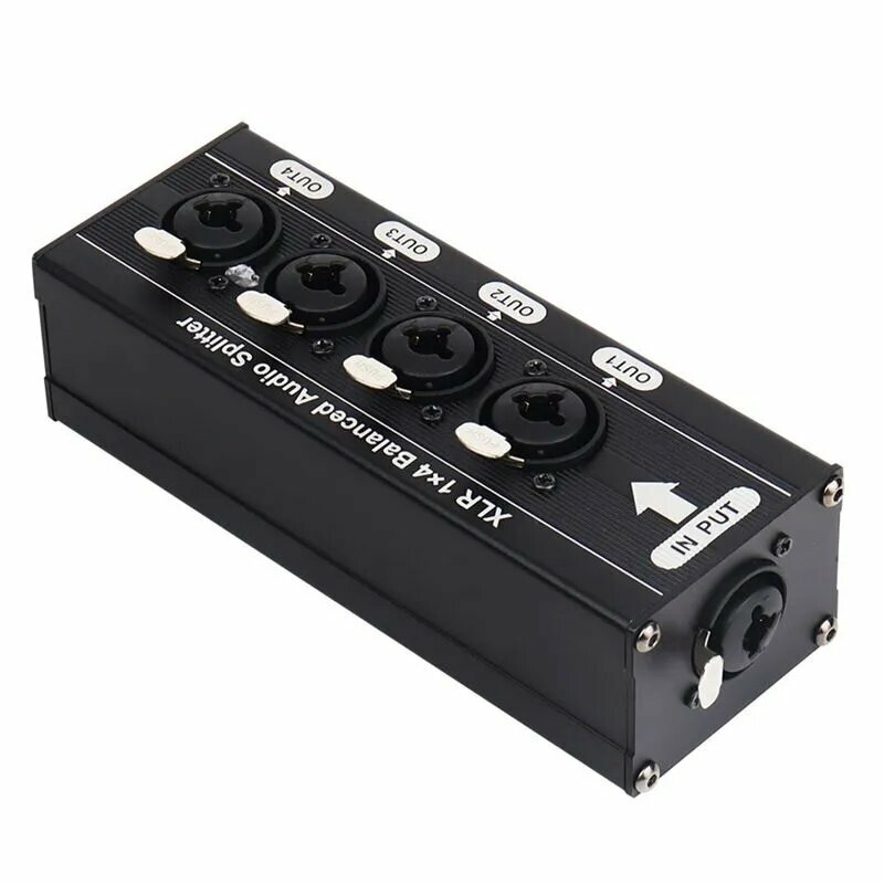 Xlr 1x4 Сбалансированный Аудио -Сплиттер 6.5 XLR 4 В 1 Выход Audio Splitter Spirtiter