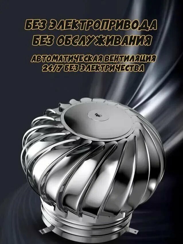 Турбодефлектор нержавеющая сталь, дефлектор для вентиляции, вентилятор для дымохода на крыше, внутренний диаметр 110 мм