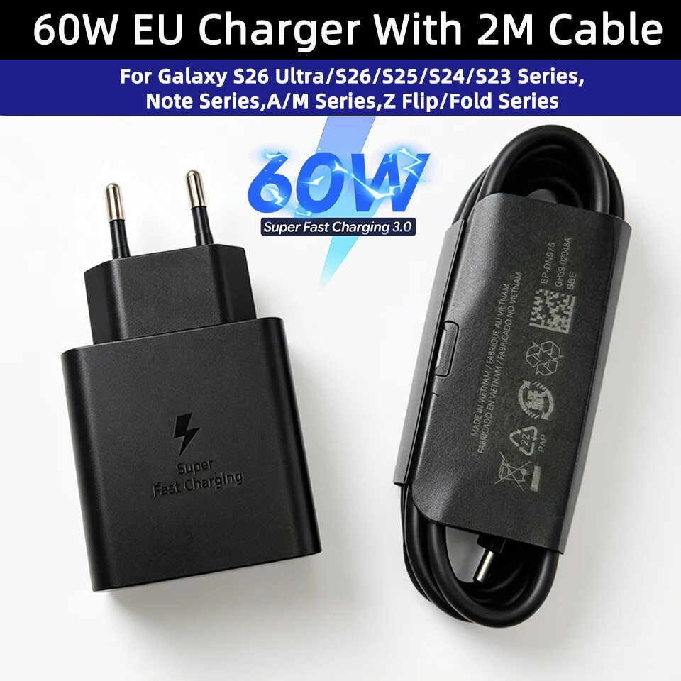 Зарядное устройство Samsung 60W EU с кабелем 2м