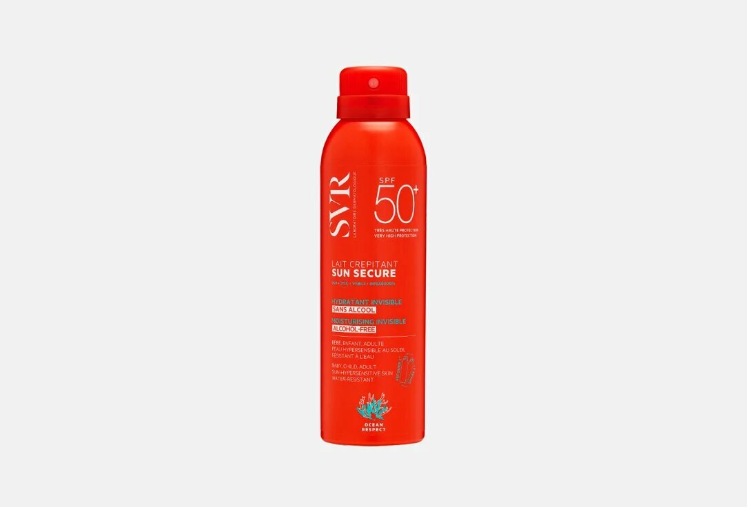 SVR LAIT CREPITANT SUN SECURE Солнцезащитное увлажняющее молочко, SPF 50+ 200мл