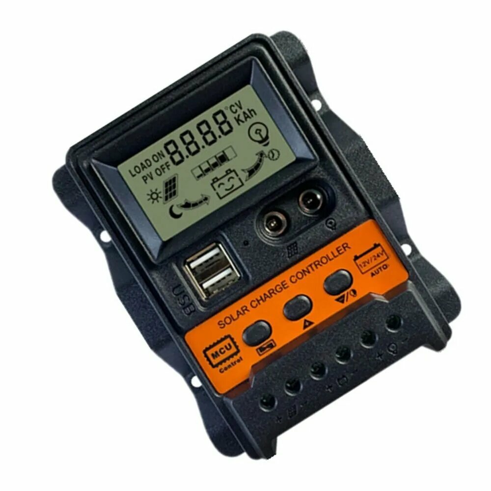 Контроллер заряда солнечной батареи 30A 12V24V Солнечная панель Регулятор Auto 2 USB LCD Display Разрядник нагрузки