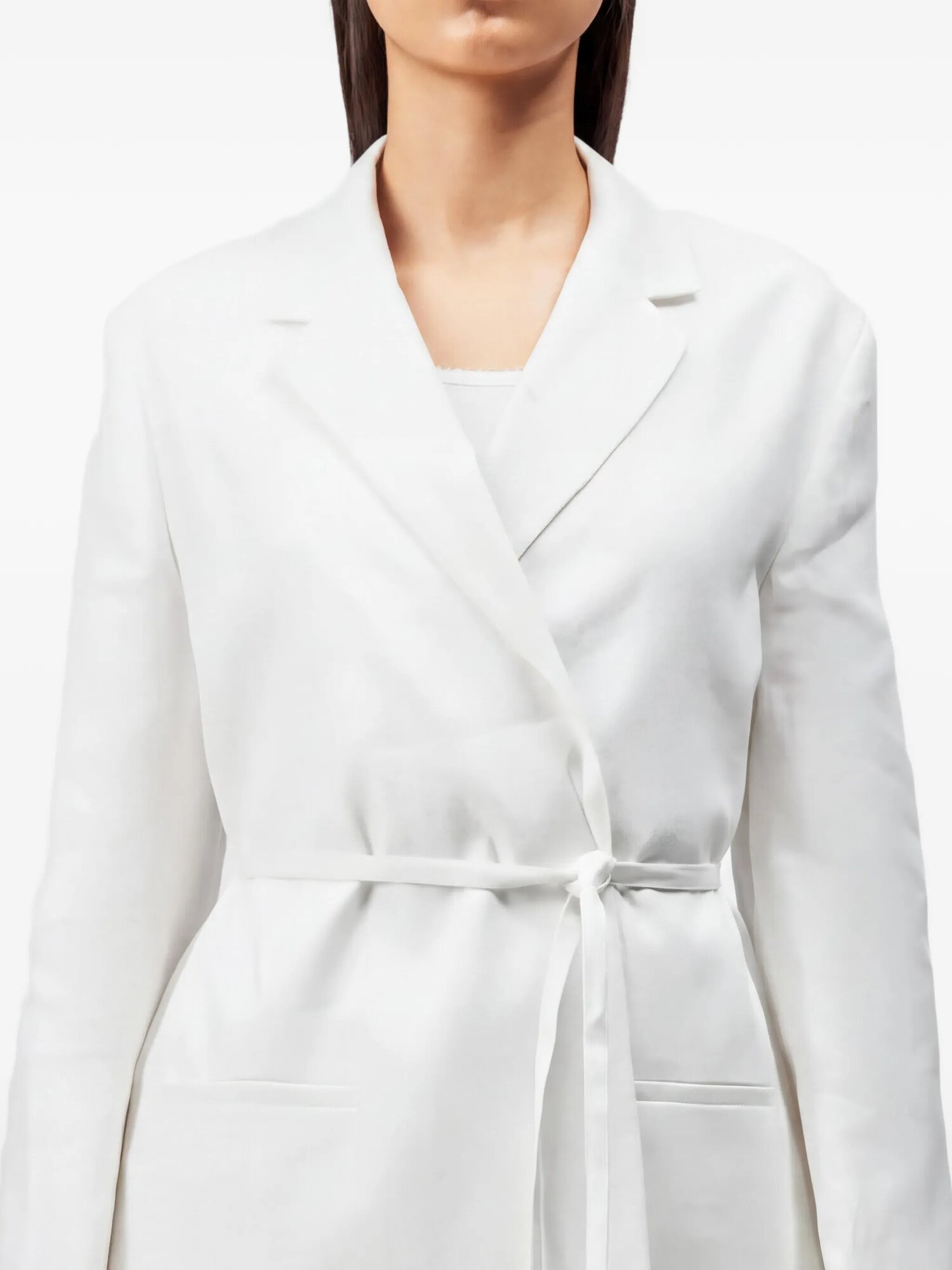 Пиджак Drykorn Wincham belted wrap blazer, размер 44, бежевый/белый — фото 1