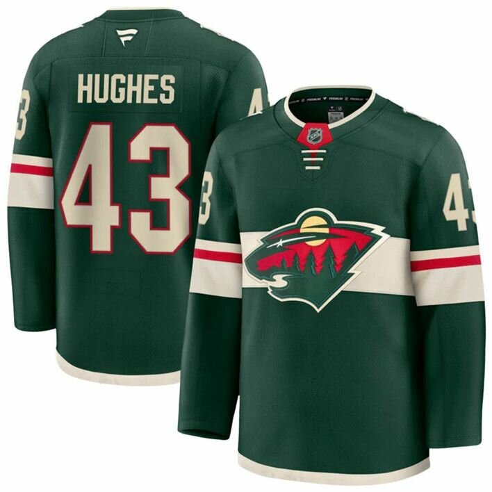 NHL джерси хоккейная Minnesota Wild Hockey Jersey 43 Quinn Hughes спортивная форма хоккейная майка игровая джерси