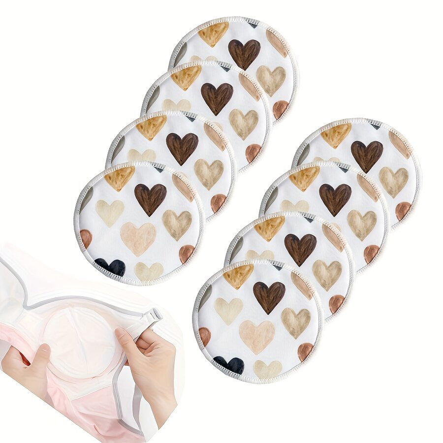 Набор из 8 многоразовых впитывающих прокладок для груди для кормления, 4.7 дюйма