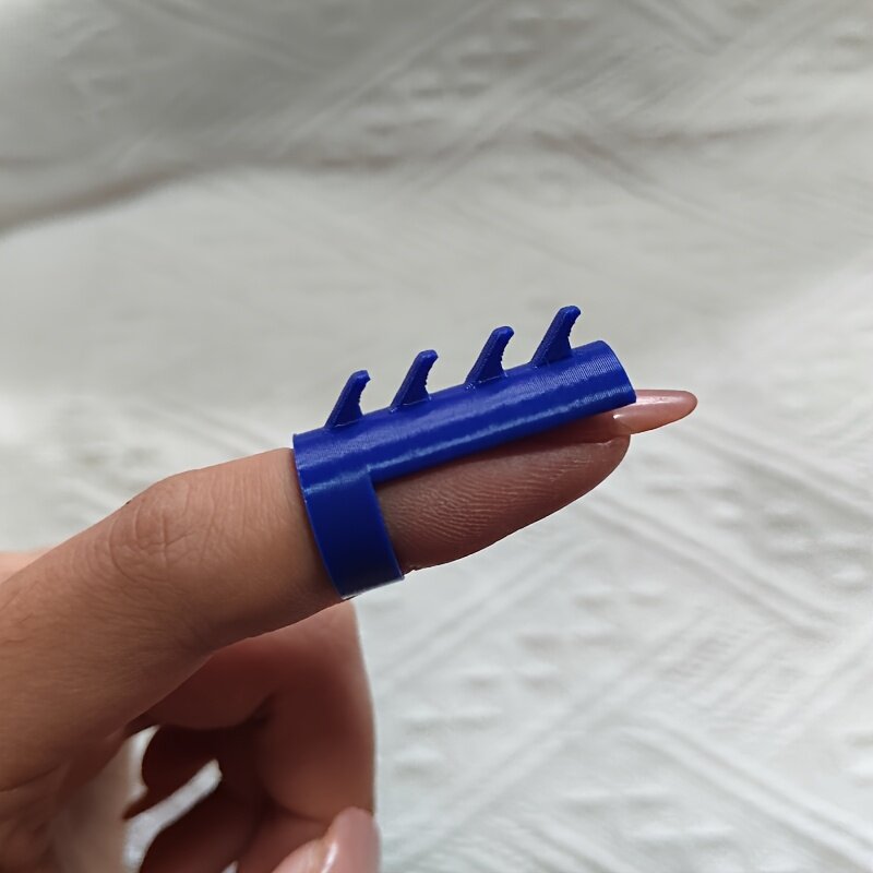 1 шт. Пластиковое кольцо-направитель для пряжи и наперсток 3D-печать, для вязания крючком, синий