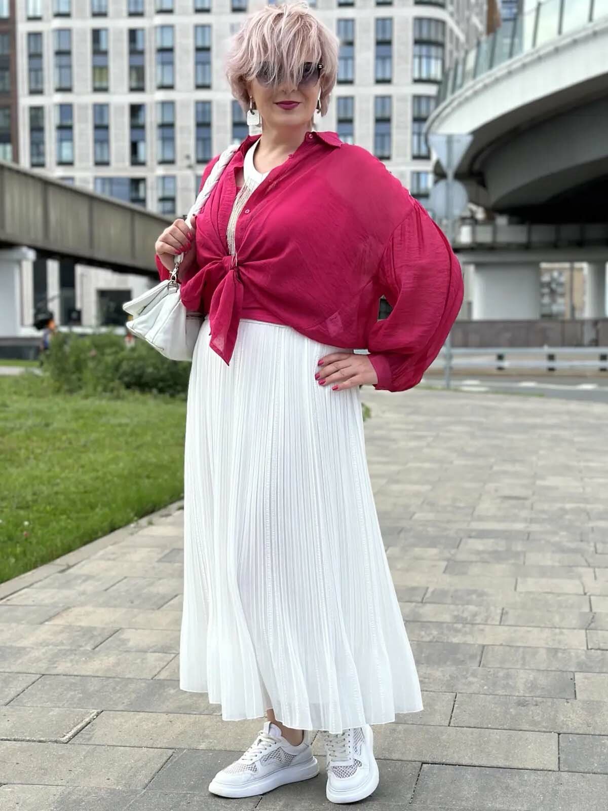 Блуза CLOTHES.CITY, размер 50-54, фуксия — фото 1