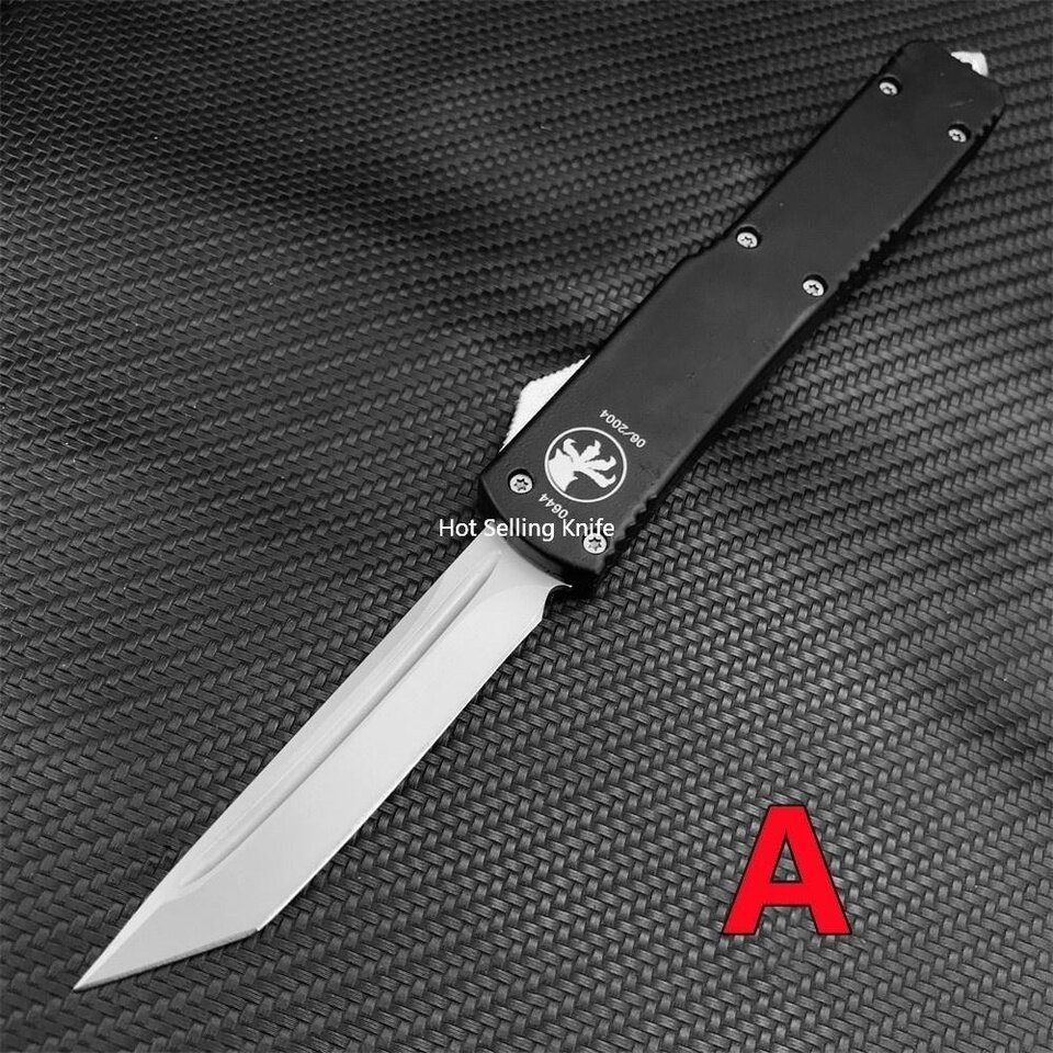 Тактический нож Microtech OTF с пружинным механизмом, двустороннее лезвие D2, рукоять из алюминиевого сплава, быстрый переключающийся кинжал, снаряжение для походов на открытом воздухе.