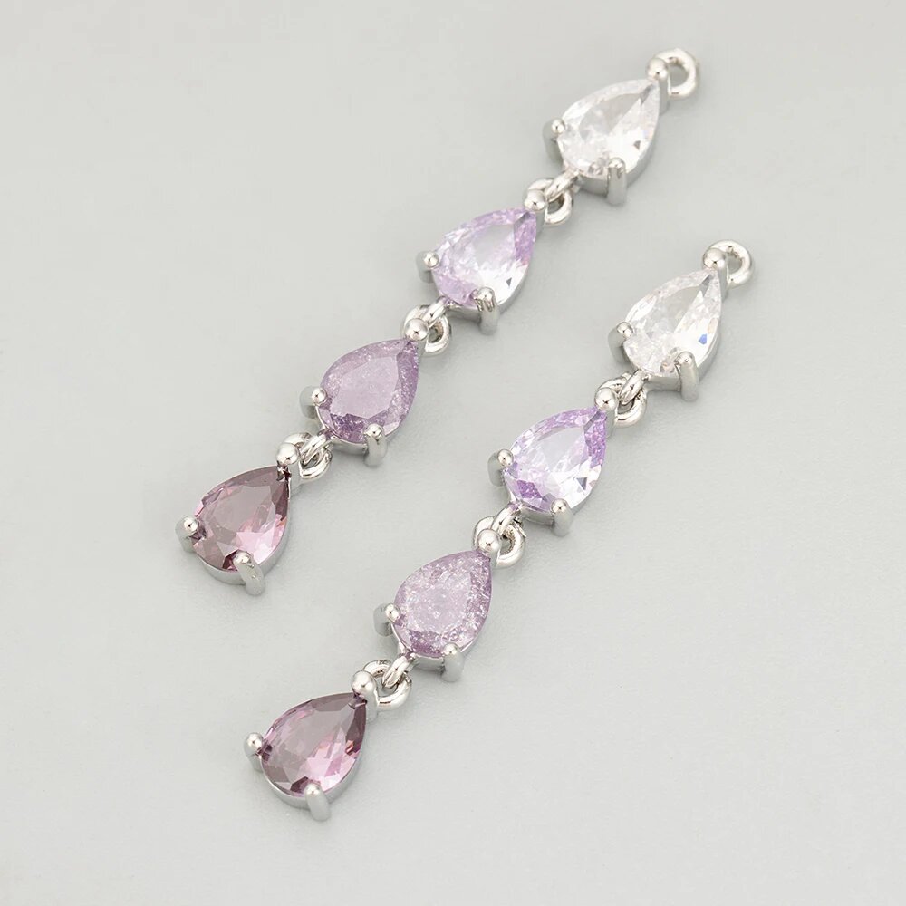 Серьги длинные с фианитами, цвет MF5306B