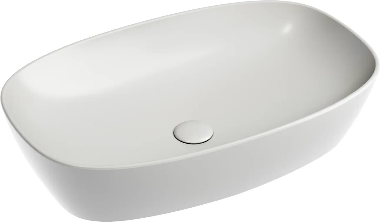 Накладная раковина Ceramicanova Element CN6049MSG серая матовая, фарфор, серый матовый, 60×38 см