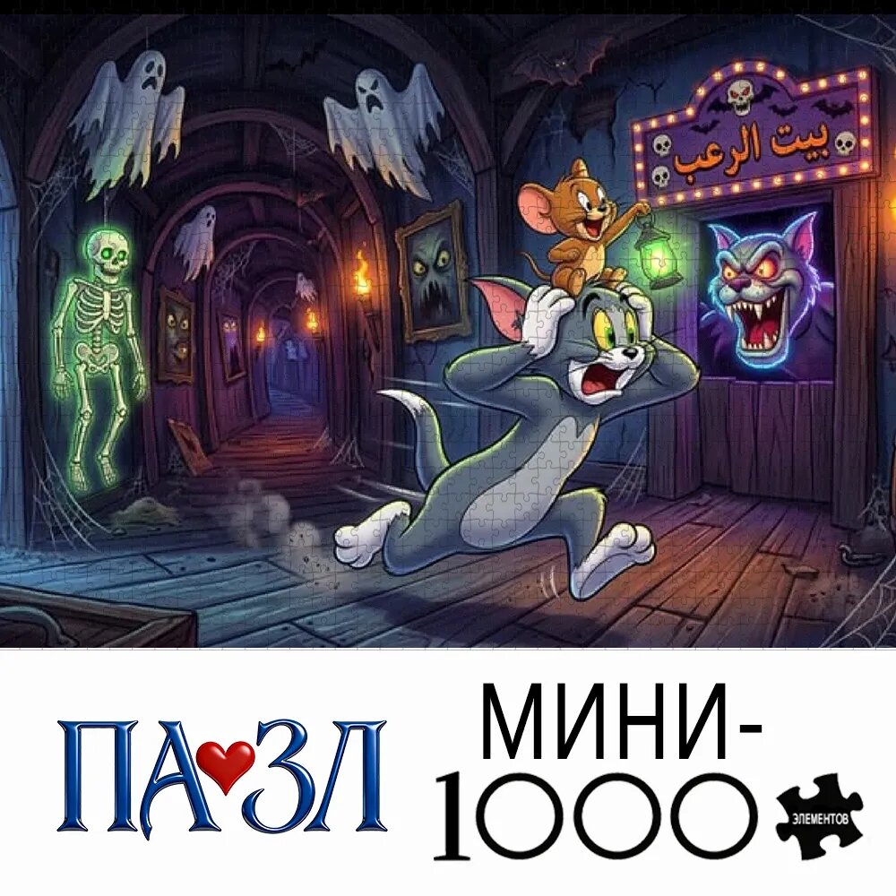 Увлекательный мини пазл Том и Джерри стандарт 1000