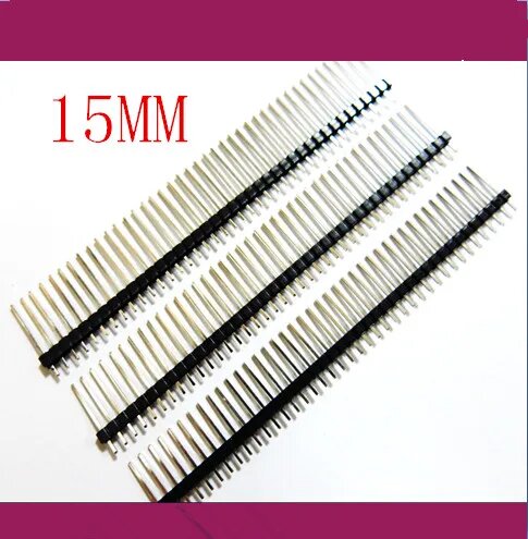 200 шт. 2,54 мм однорядный штыревой разъем 1x40Pin 15 мм 17 мм 19 мм 21 мм 25 мм длина контакта