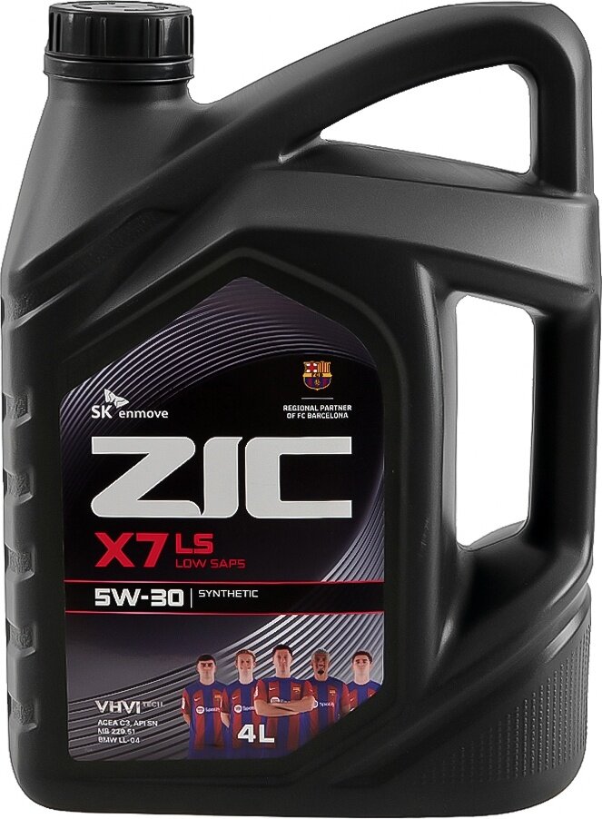 Масло моторное синтетическое ZIC X7 LS 5w30 4 л, артикул 162619