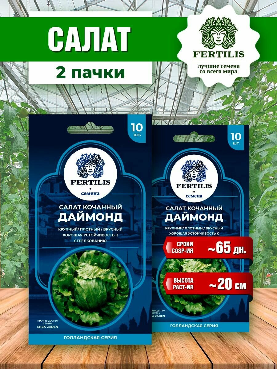 Семена салата айсберг "Даймонд" от компании Fertilis (2 пачки)