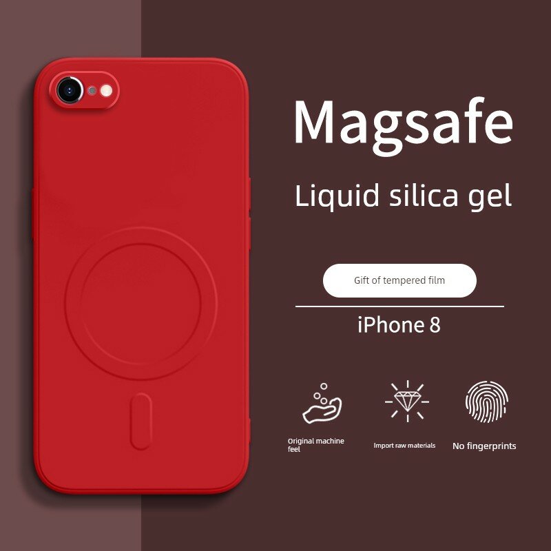 Премиум чехол для iPhone 8 Plus с Magsafe магнитным креплением, китайский красный - полная защита от ударов
