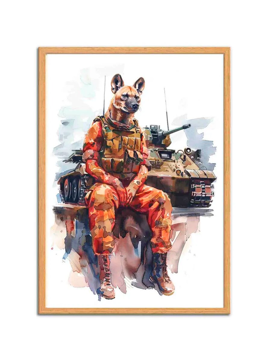 Гиена-животное-солдат 5, Плакат 30x42см