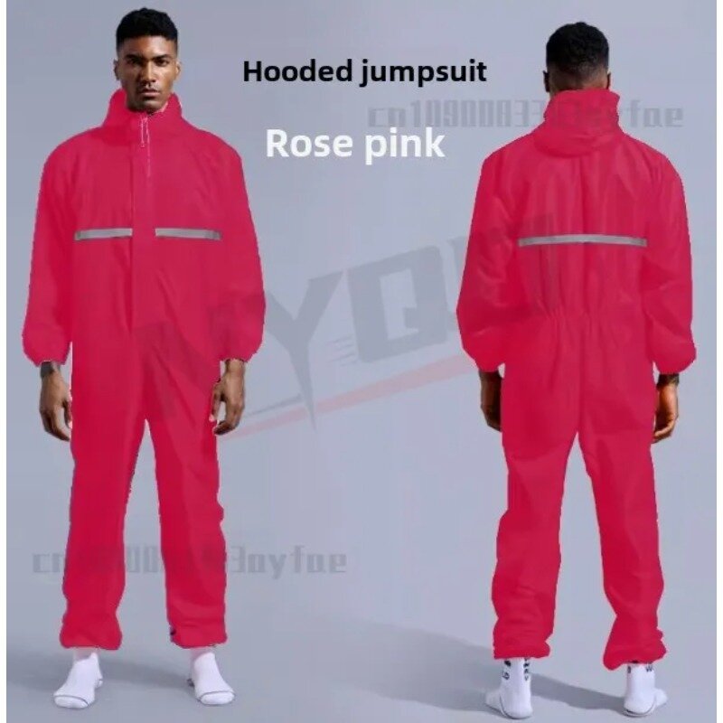 Raincoat Suit Rainstorm Proof Motorcycle Portable for Outdoor Riding One-piece Coveralls Uniform Waterproof Poncho Hooded