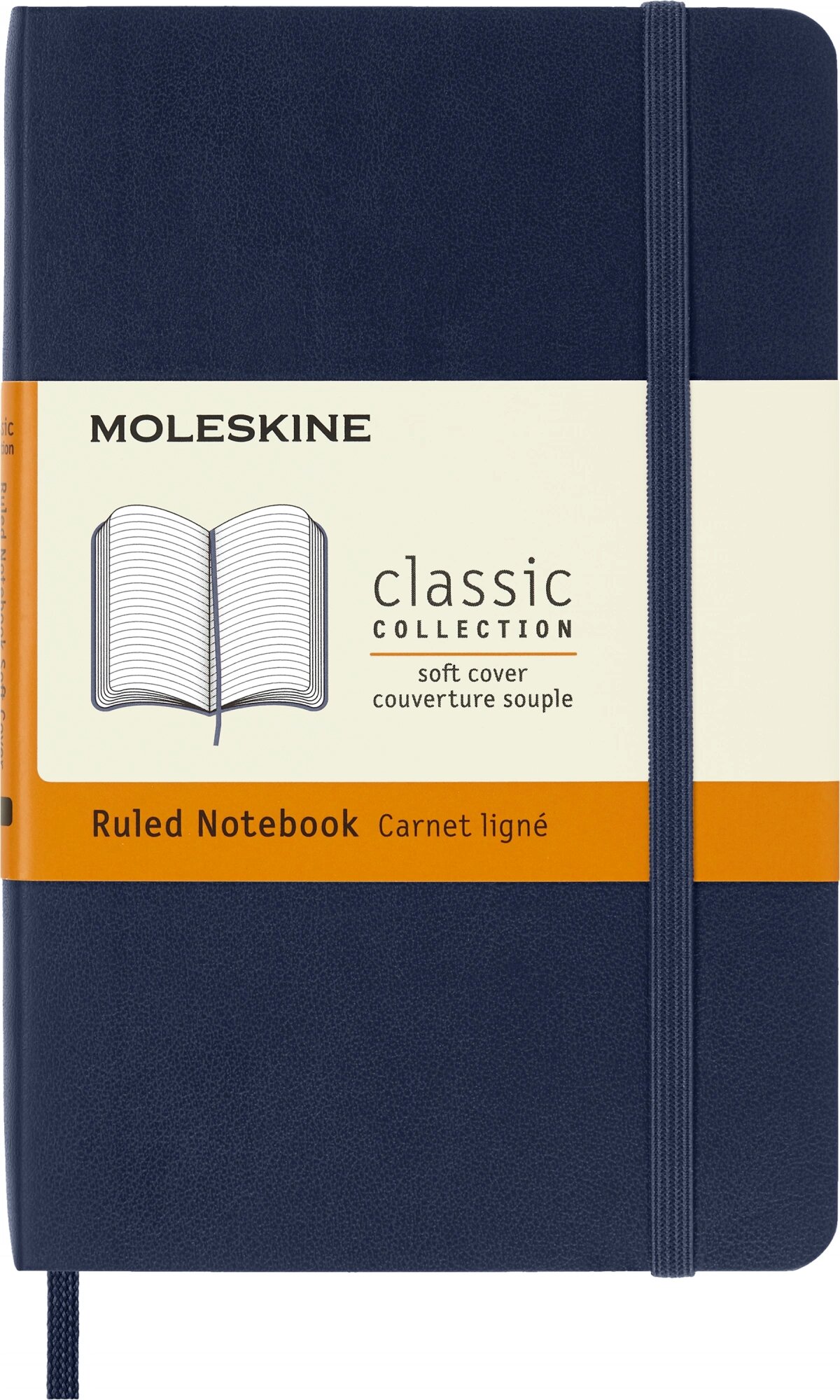 Блокнот Moleskine CLASSIC SOFT QP611B20 Pocket 140мм 192стр. линейка мягкая обложка синий сапфир