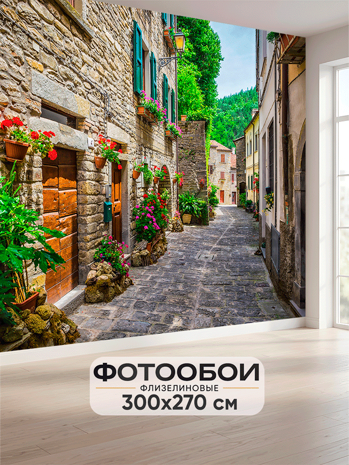 Фотообои Итальянская улица 300х270 см