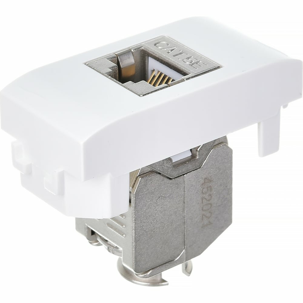 Компьютерная розетка DKC СП Brava 1 модуль RJ45 CAT.5E экран белая 76457B — фото 1
