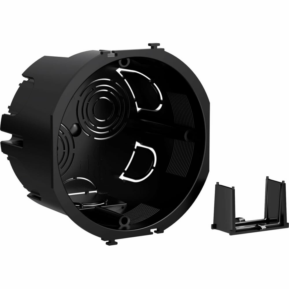 Подрозеточная коробка для сплошных стен DKC черная под 2 модуля 1 ШТ 59301DIY