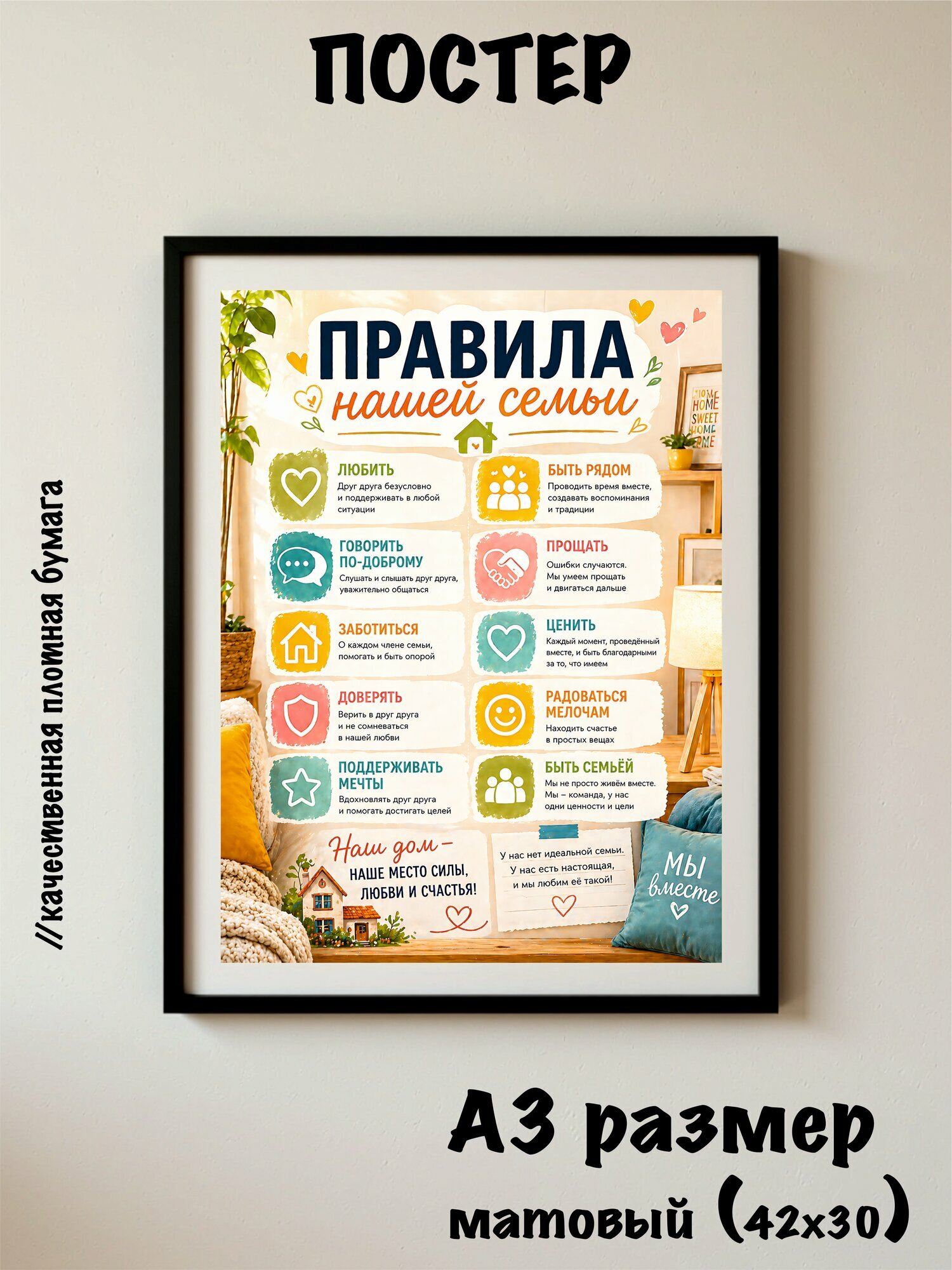 Постер А3. 'Правила нашей семьи'