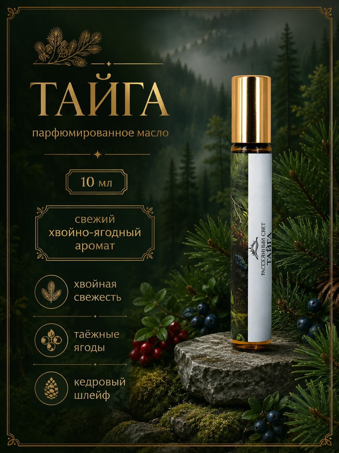 Рассеянный свет Духи-масло Тайга 10 мл