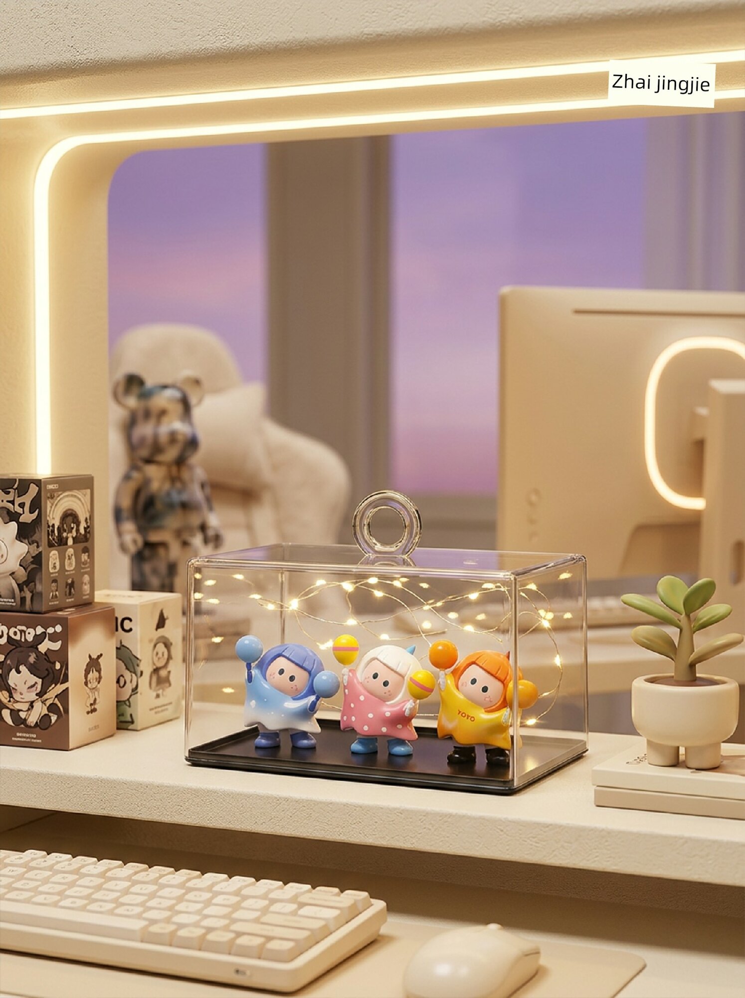 Прозрачный демонстрационный бокс-витрина MINISO для фигурок и игрушек, подставка для хранения и демонстрации, для милых