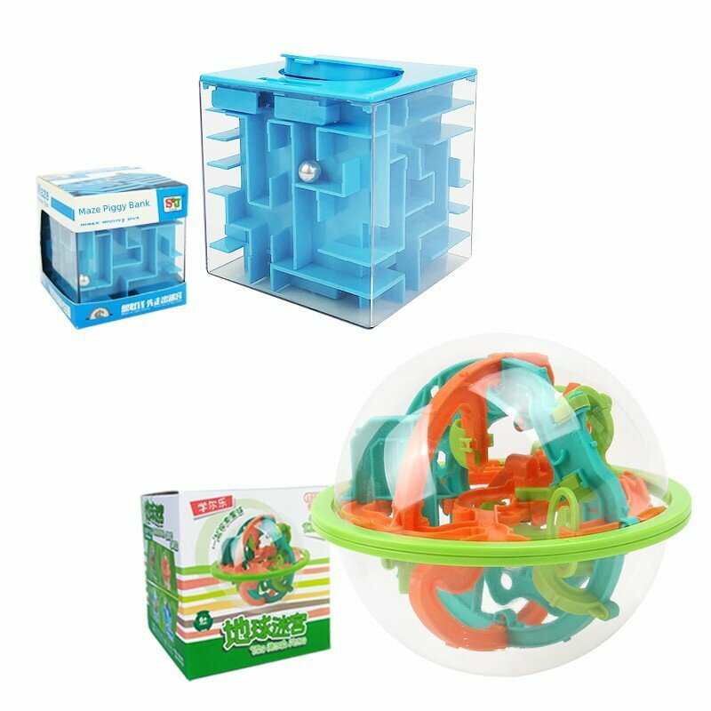 Leer's Earth Maze Cube с 100 уровнями и сберегательным банкоматом, 3D офисная головоломка-игрушка