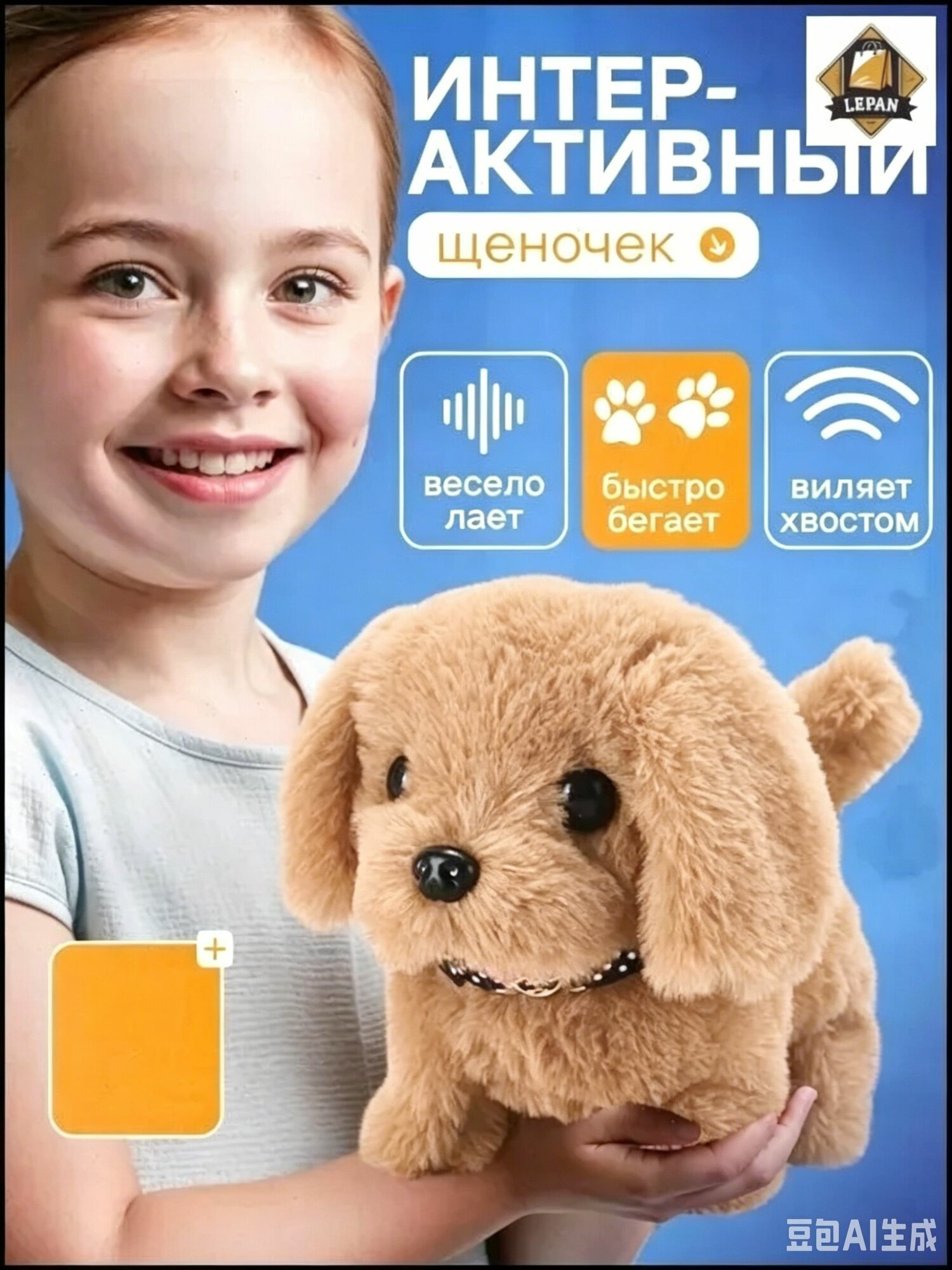 Интерактивная плюшевая игрушка для собак tuff светло-коричневого цвета, 18 см; робот-щенок для девочек и мальчиков робот-собака интерактивная игрушка для детей плюшевый робот-щенок