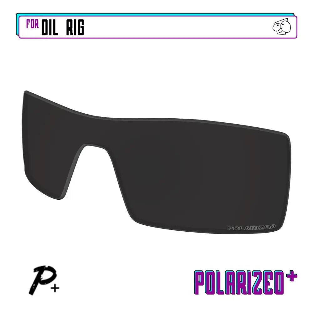 EZReplace Поляризованные линзы для Oakley Oil Rig Black P Plus, Черный