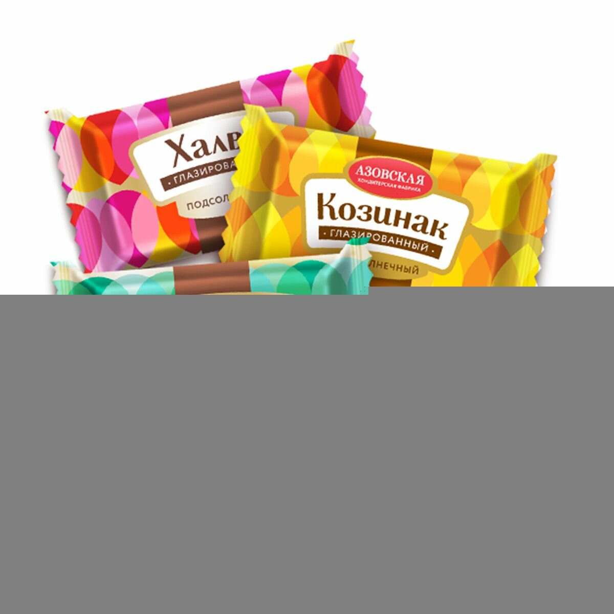 Конфеты глазированные Азовская фабрика "Козинак и халва" 1000г, 3 уп.