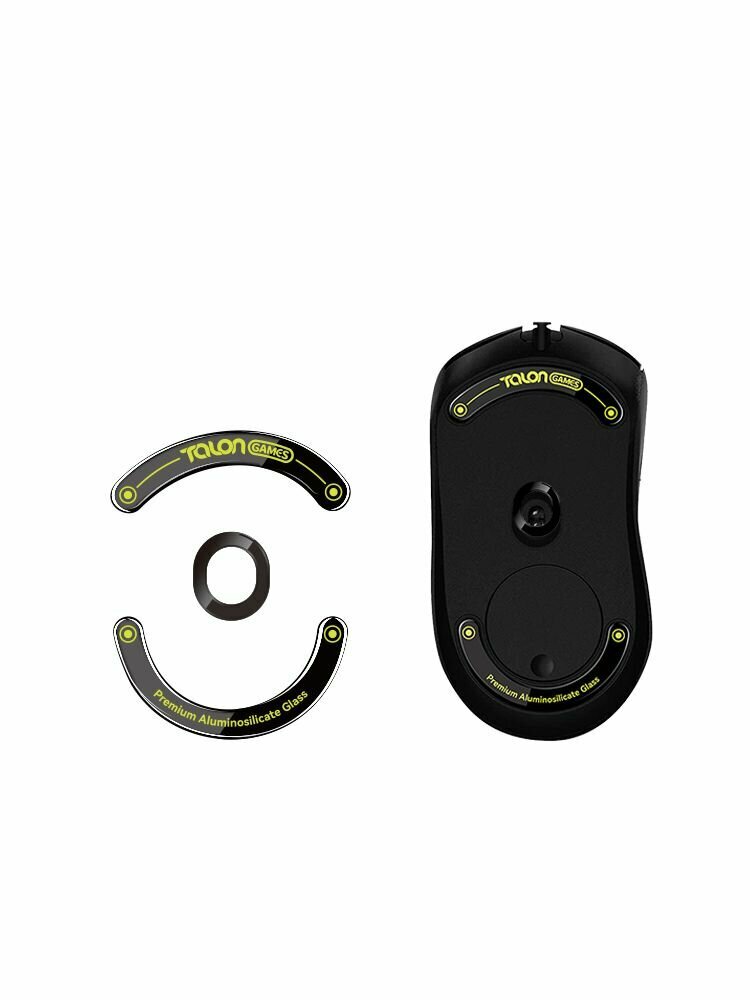 Стеклянные глайды для мыши Logitech G403, G603, G703 Wireless / ножки из закаленного стекла, черные / TALONGAMES