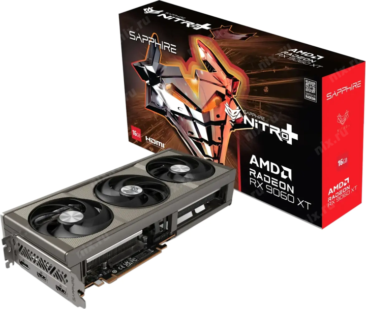 Sapphire Nitro+ Radeon RX 9060 XT OC (RADEON RX 9060 XT) 16 Гб, GDDR6, 128 бит, PCI Express, 1xDP,2xHDMI