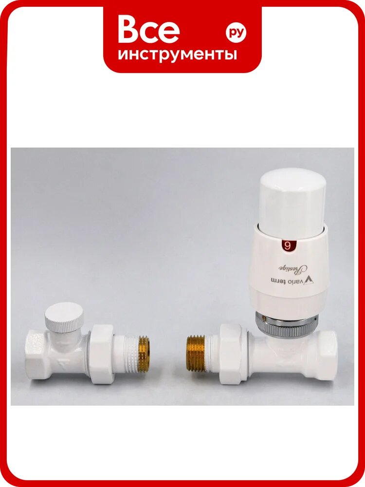 Комплект для прямого подключения с термоголовкой Vario Term Elegant белый ELGS0206C/FP