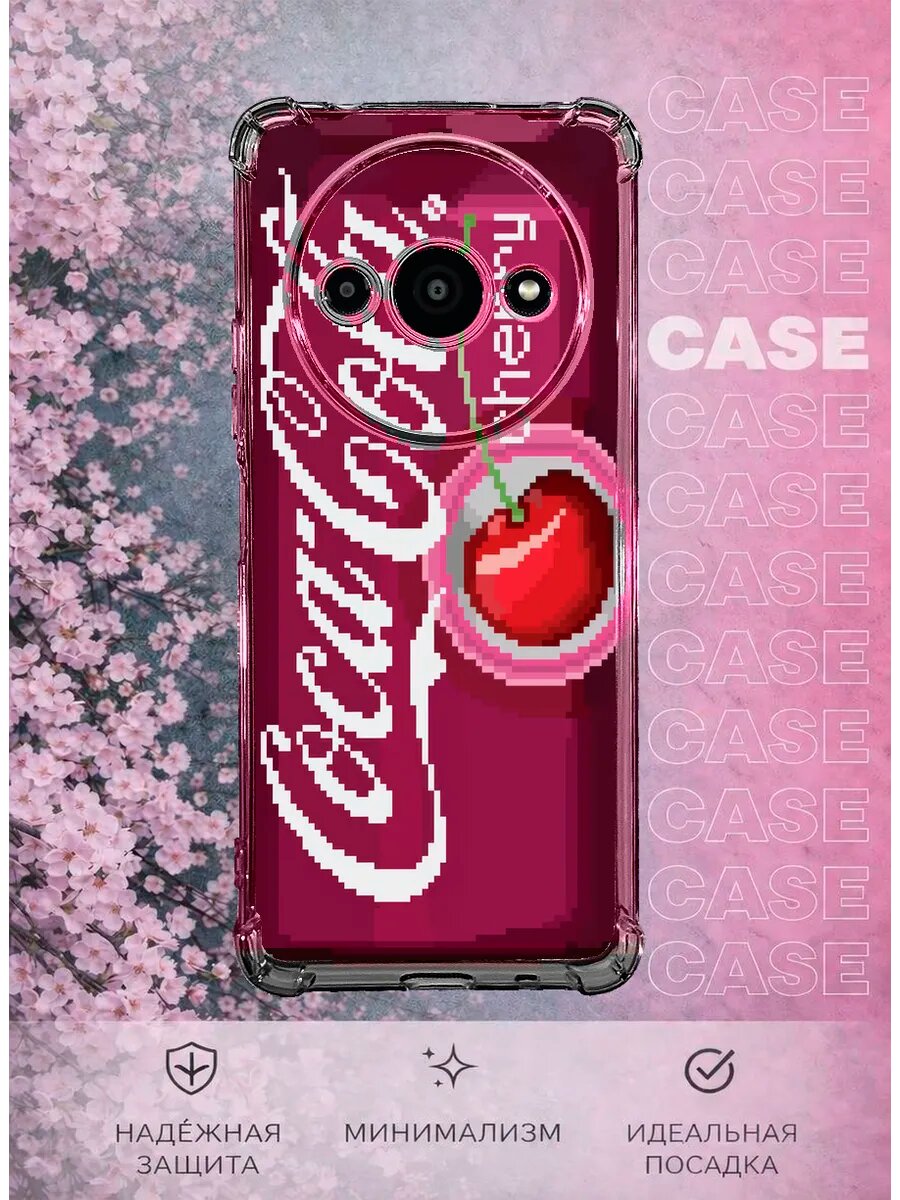 Чехол на Redmi A3X с принтом Coca Cola Cherry
