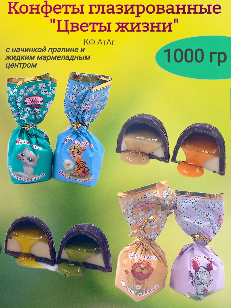 Конфеты глазированные"Цветы жизни",1000 гр