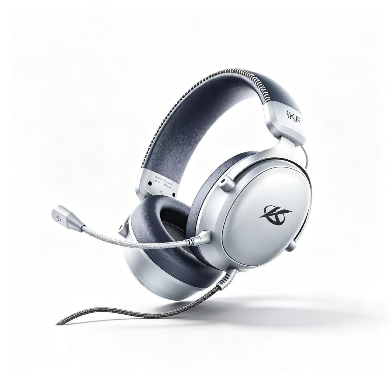 IKF V11S3.5mm проводные игровые наушники с микрофоном, серого цвета