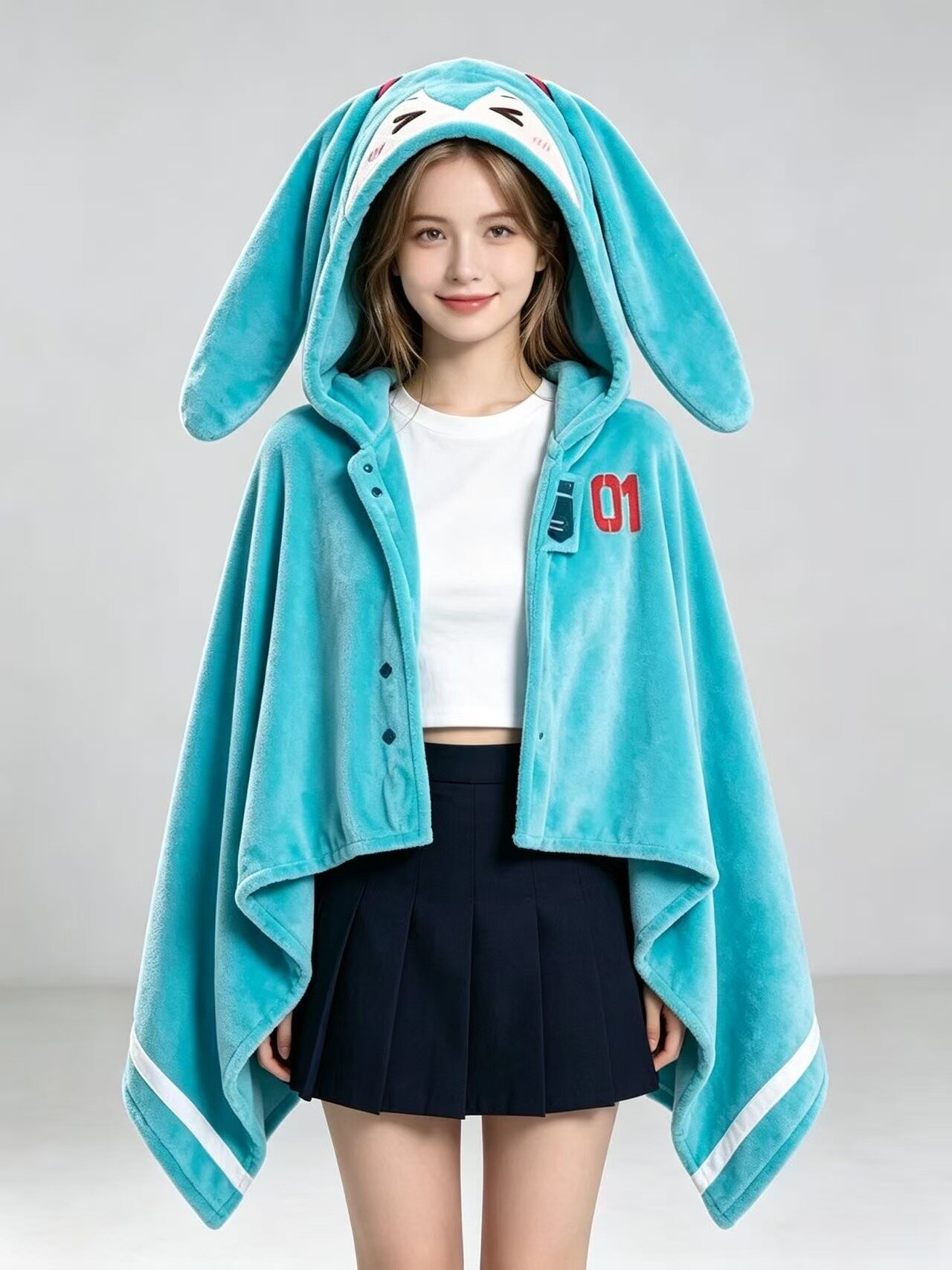 Бархатные пижамы Hatsune Miku Bandai, Белый, Thin style, Унисекс