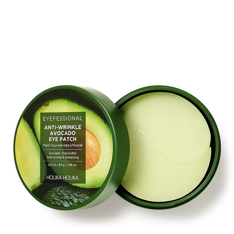 Патчи Holika Holika Eyefessional Anti Wrinke Avocado Eye Patch Гидрогелевые пластыри под глаза с экстрактом авокадо 60 шт