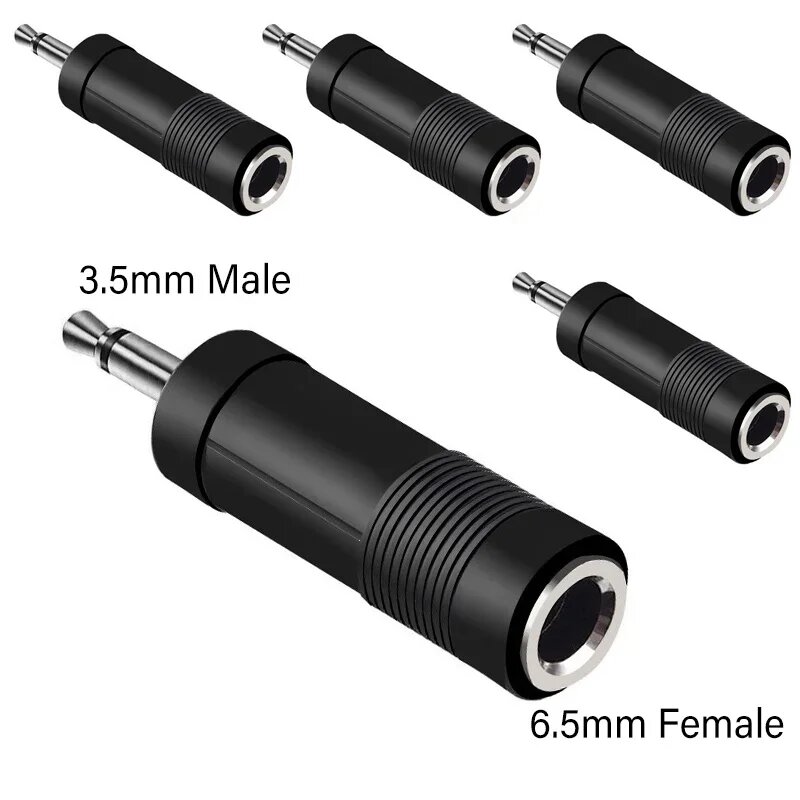 Адаптер 3.5 мм Male to 6.5 мм Female, черный